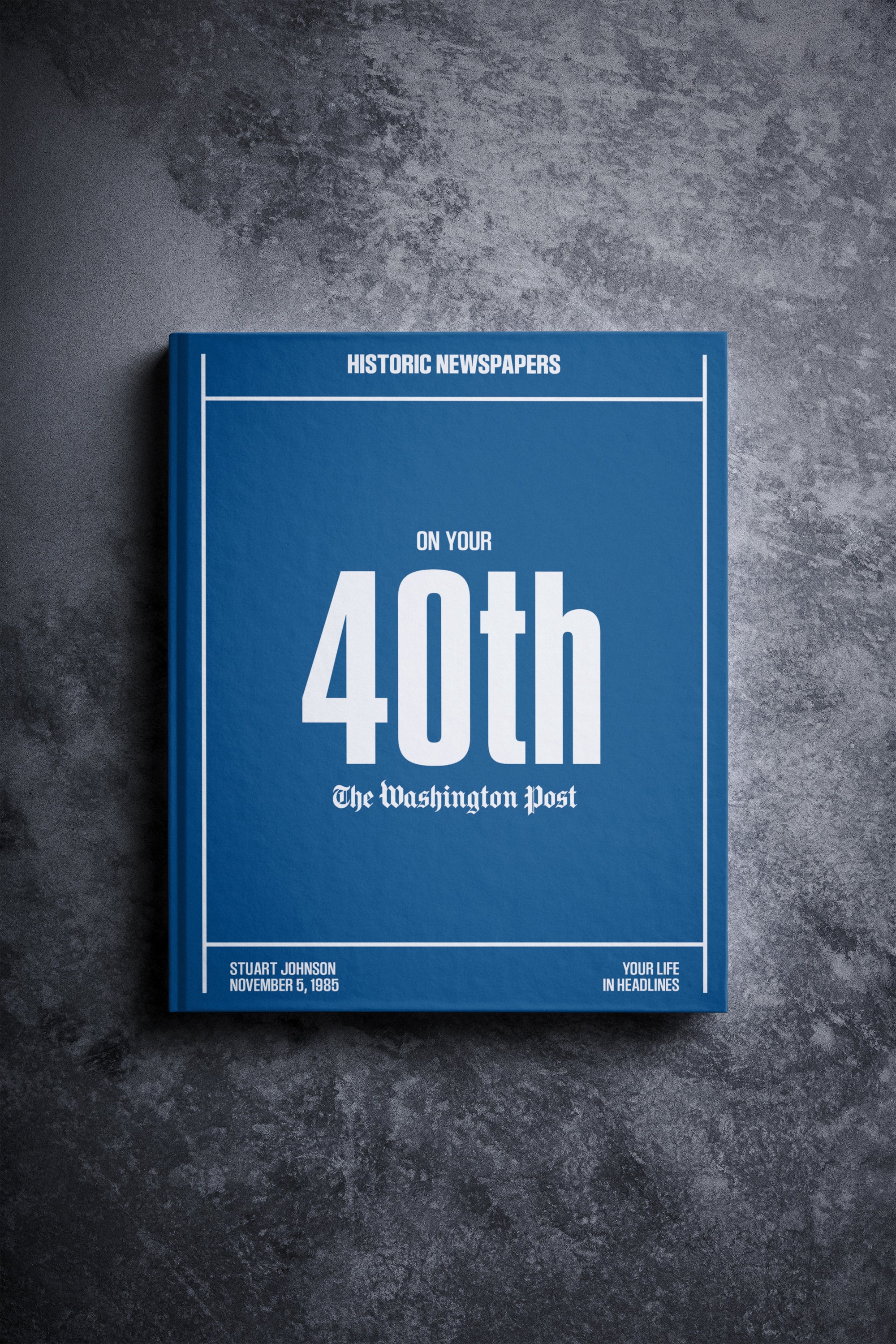 40th Milestone Birthday Newspaper Book Washington Post Edition