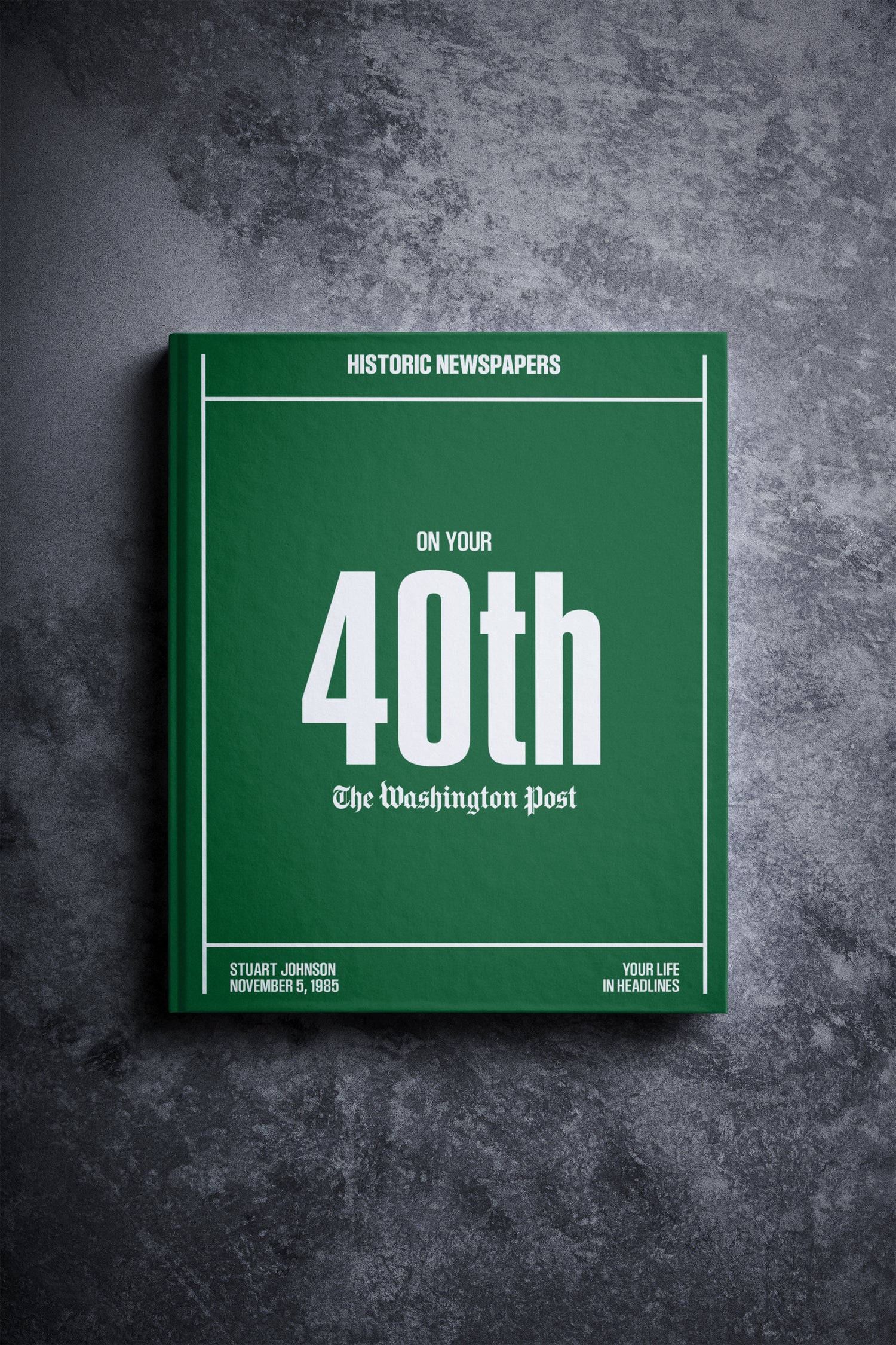 40th Milestone Birthday Newspaper Book Washington Post Edition