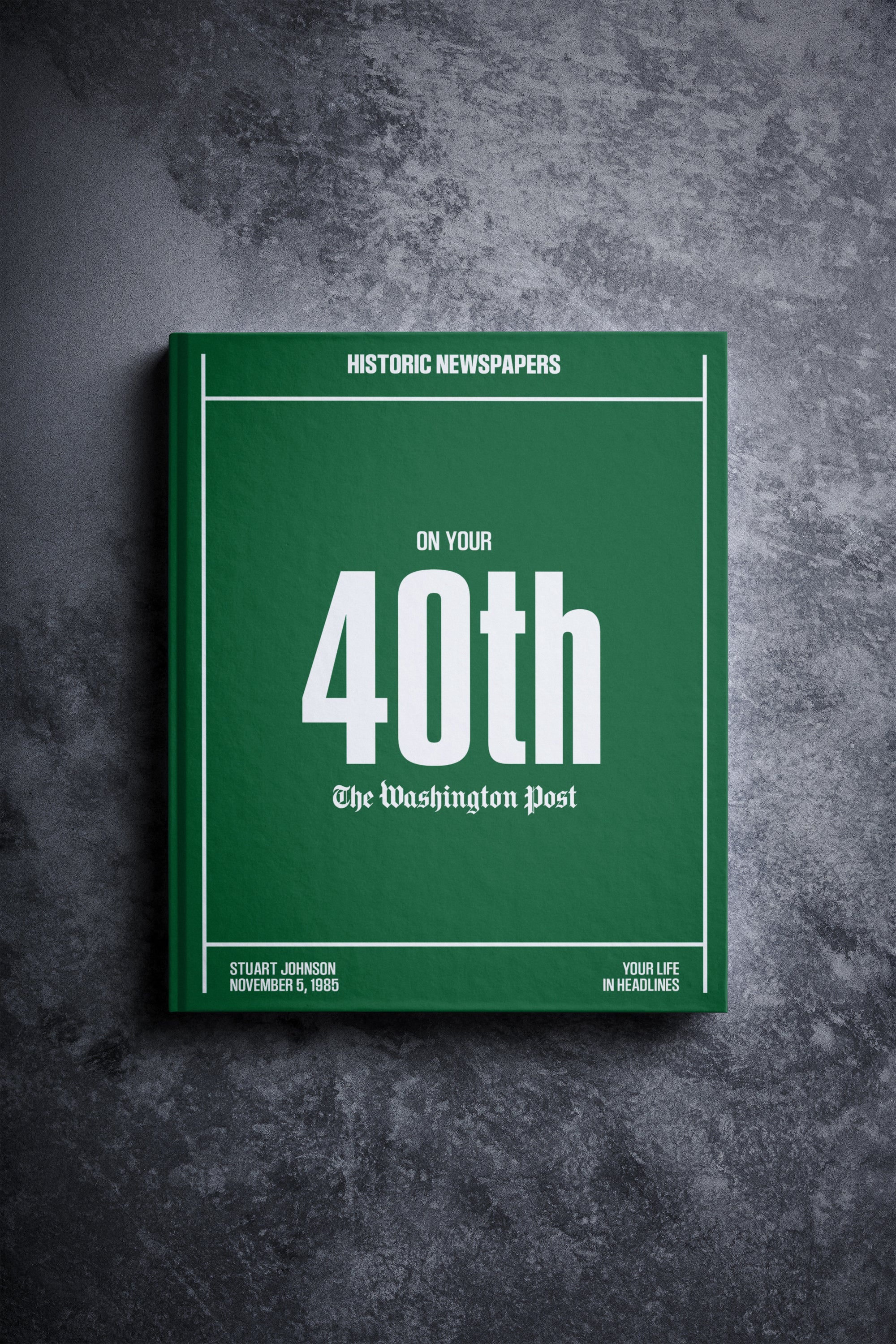 40th Milestone Birthday Newspaper Book Washington Post Edition