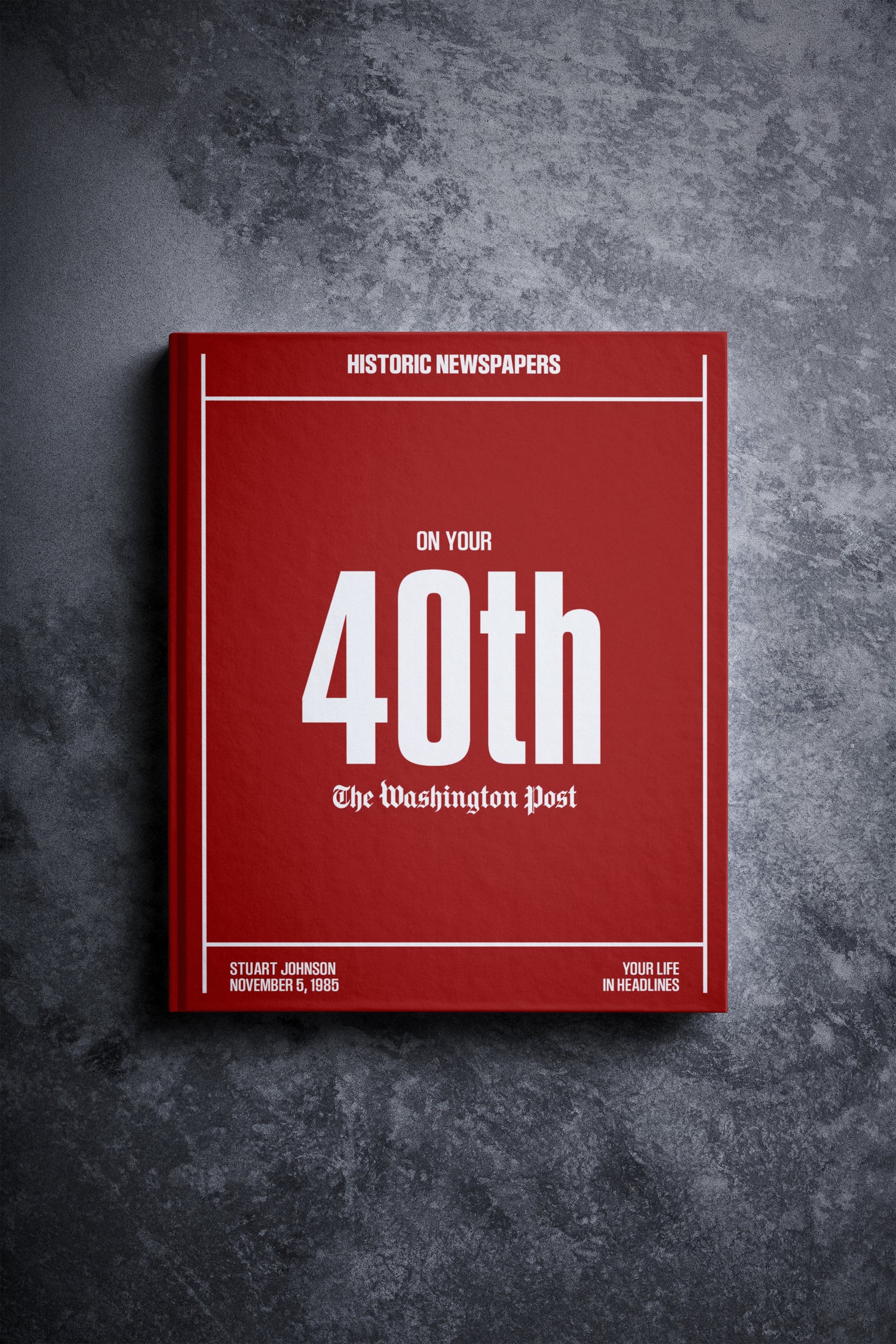 40th Milestone Birthday Newspaper Book Washington Post Edition