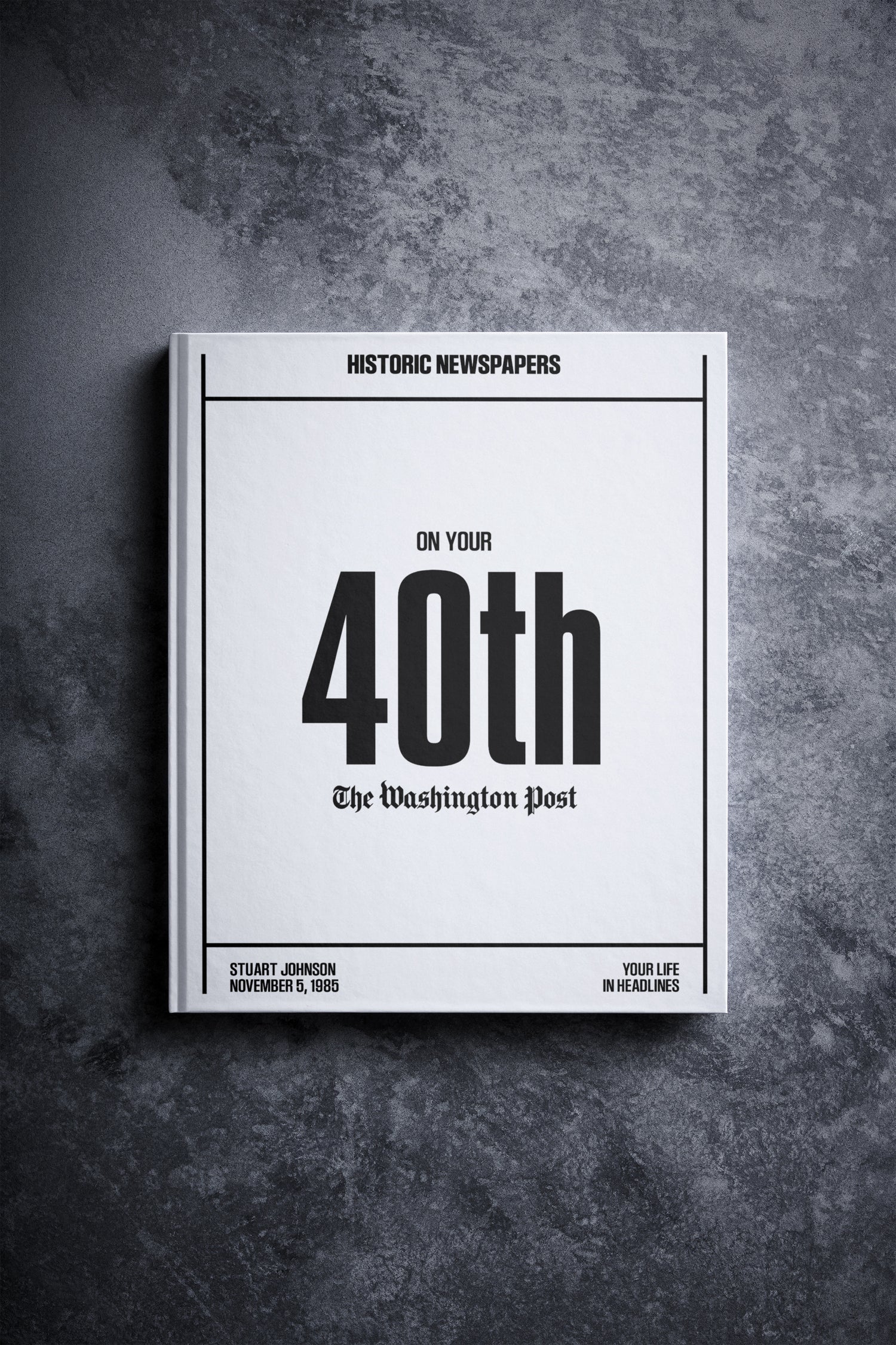 40th Milestone Birthday Newspaper Book Washington Post Edition