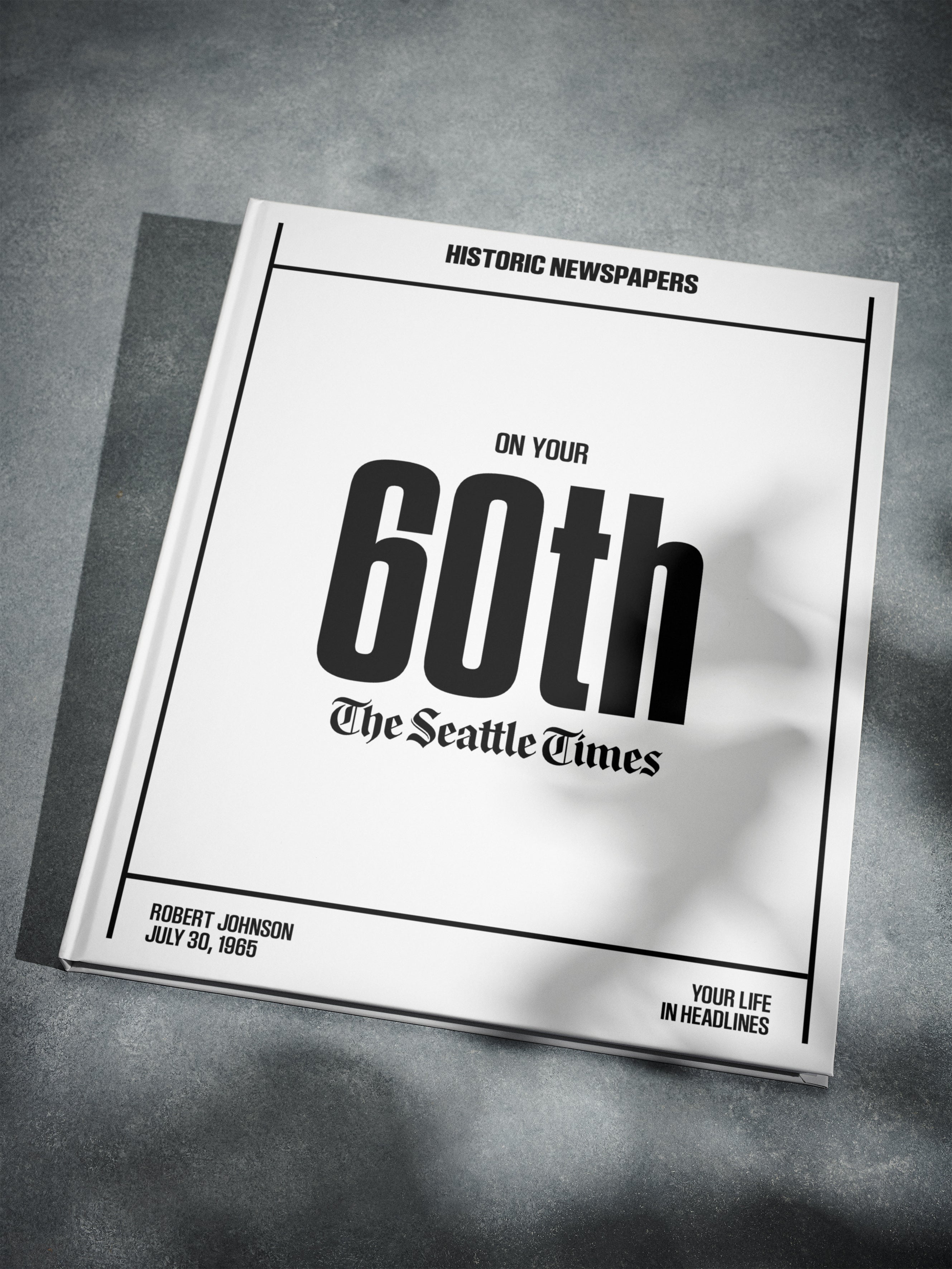 60th Milestone Birthday Newspaper Book Seattle Times Edition