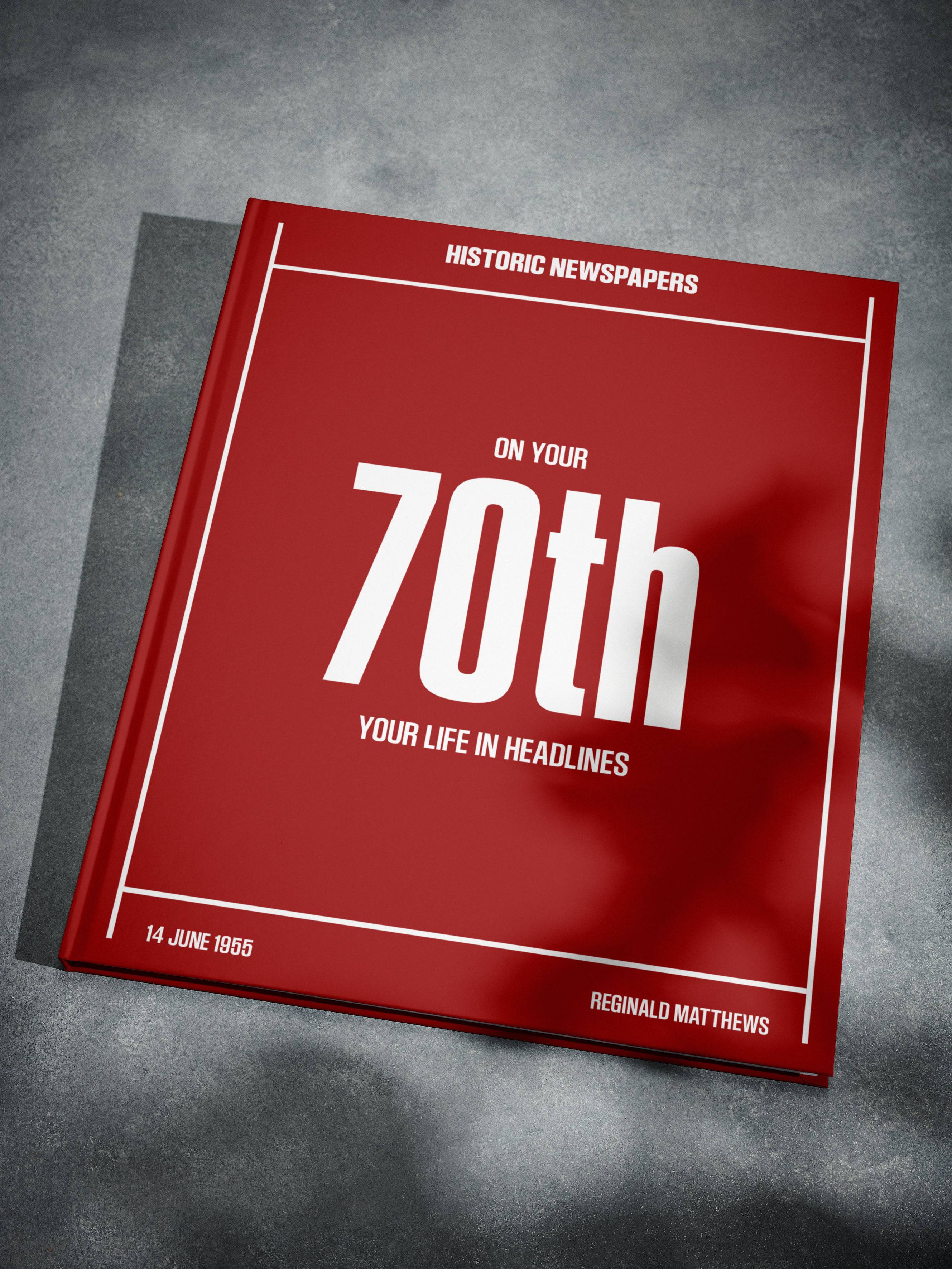 70th Milestone Birthday Newspaper Book | Historic Newspapers