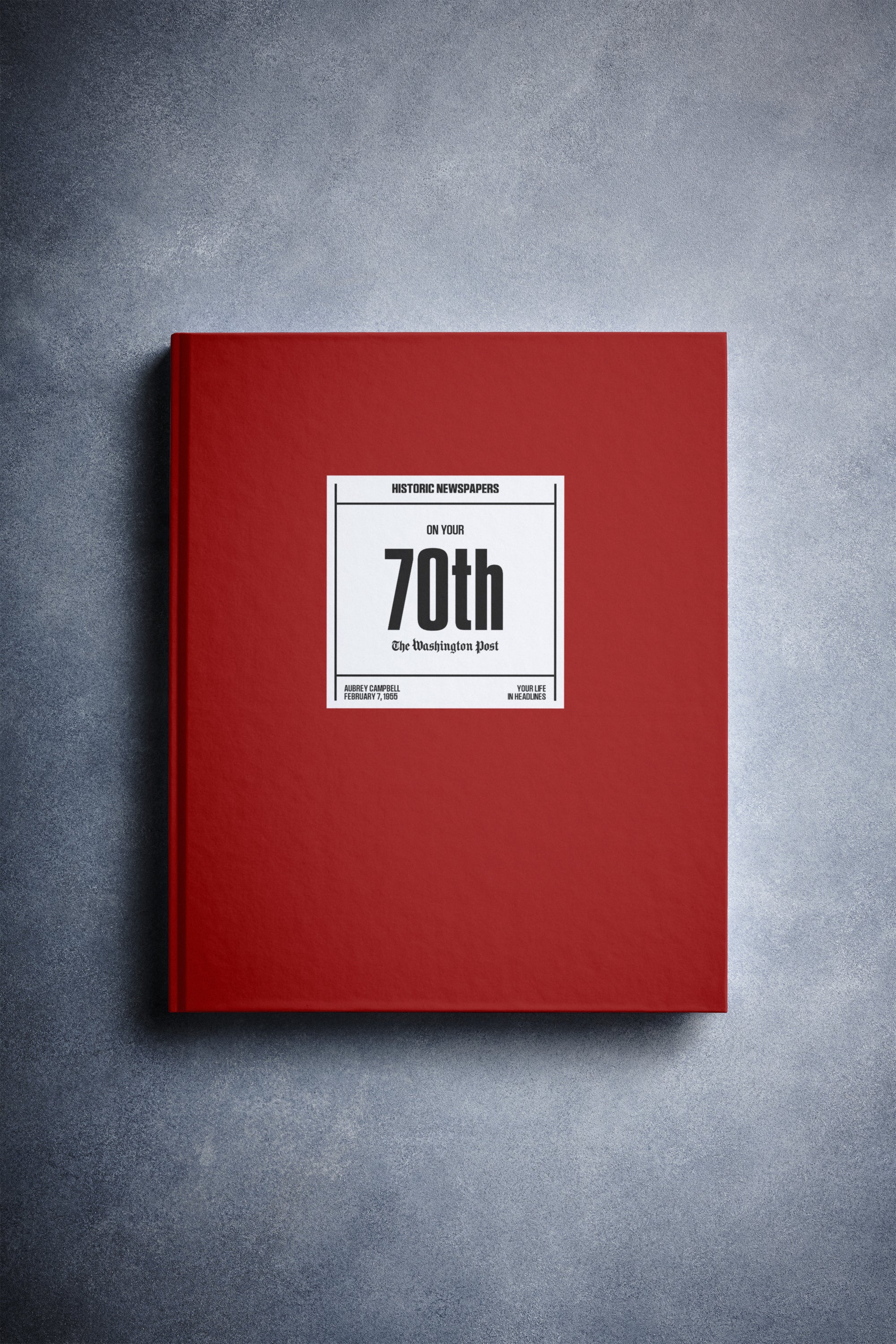 70th Milestone Birthday Newspaper Book Washington Post Edition