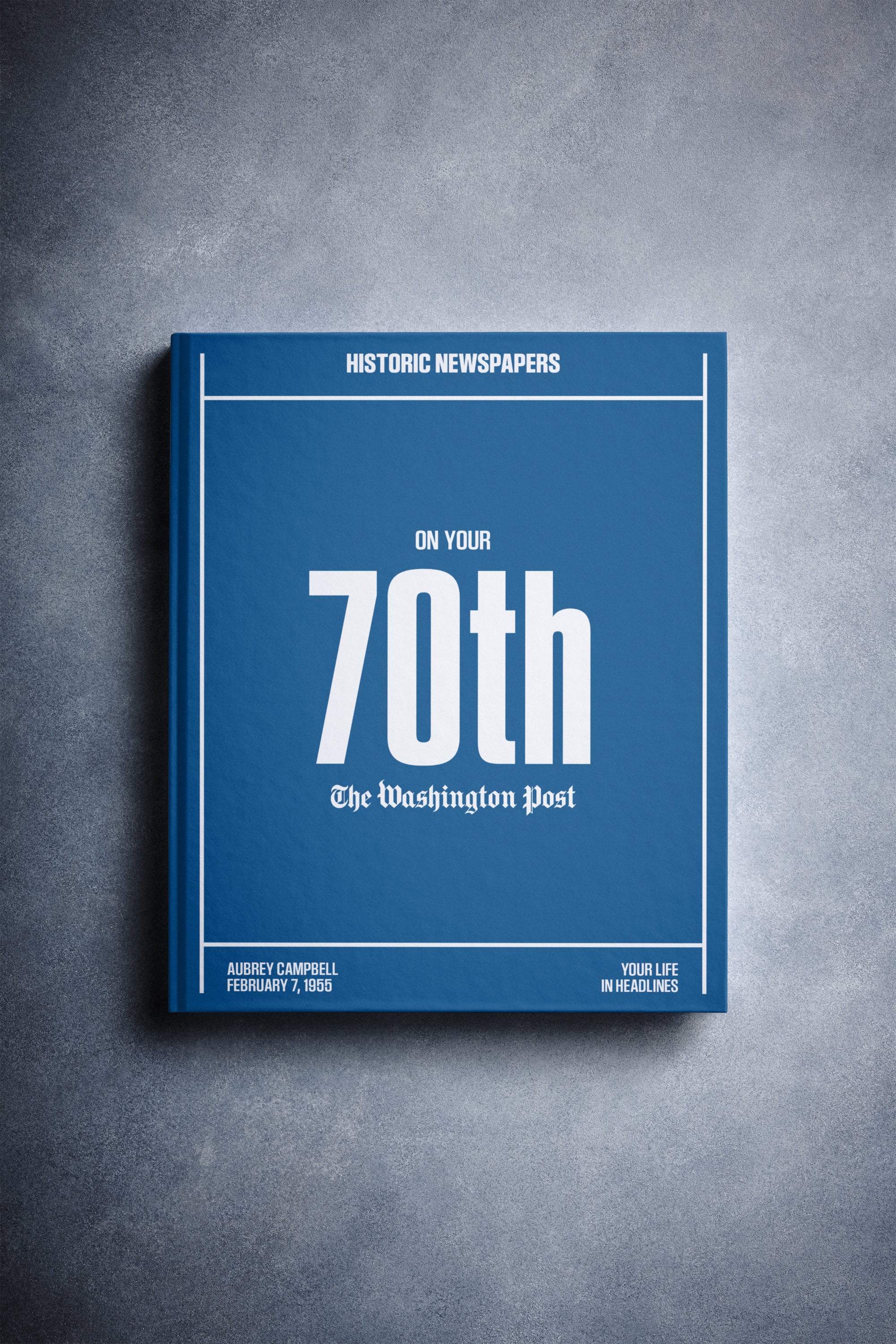 70th Milestone Birthday Newspaper Book Washington Post Edition