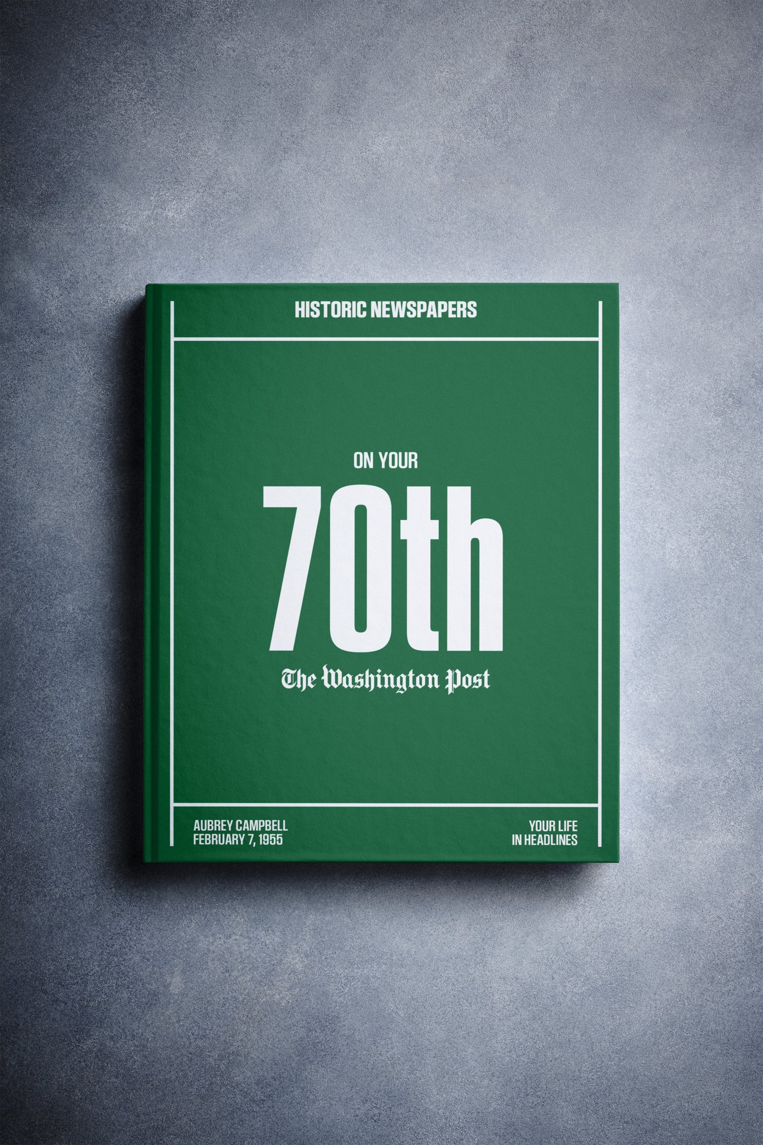 70th Milestone Birthday Newspaper Book Washington Post Edition