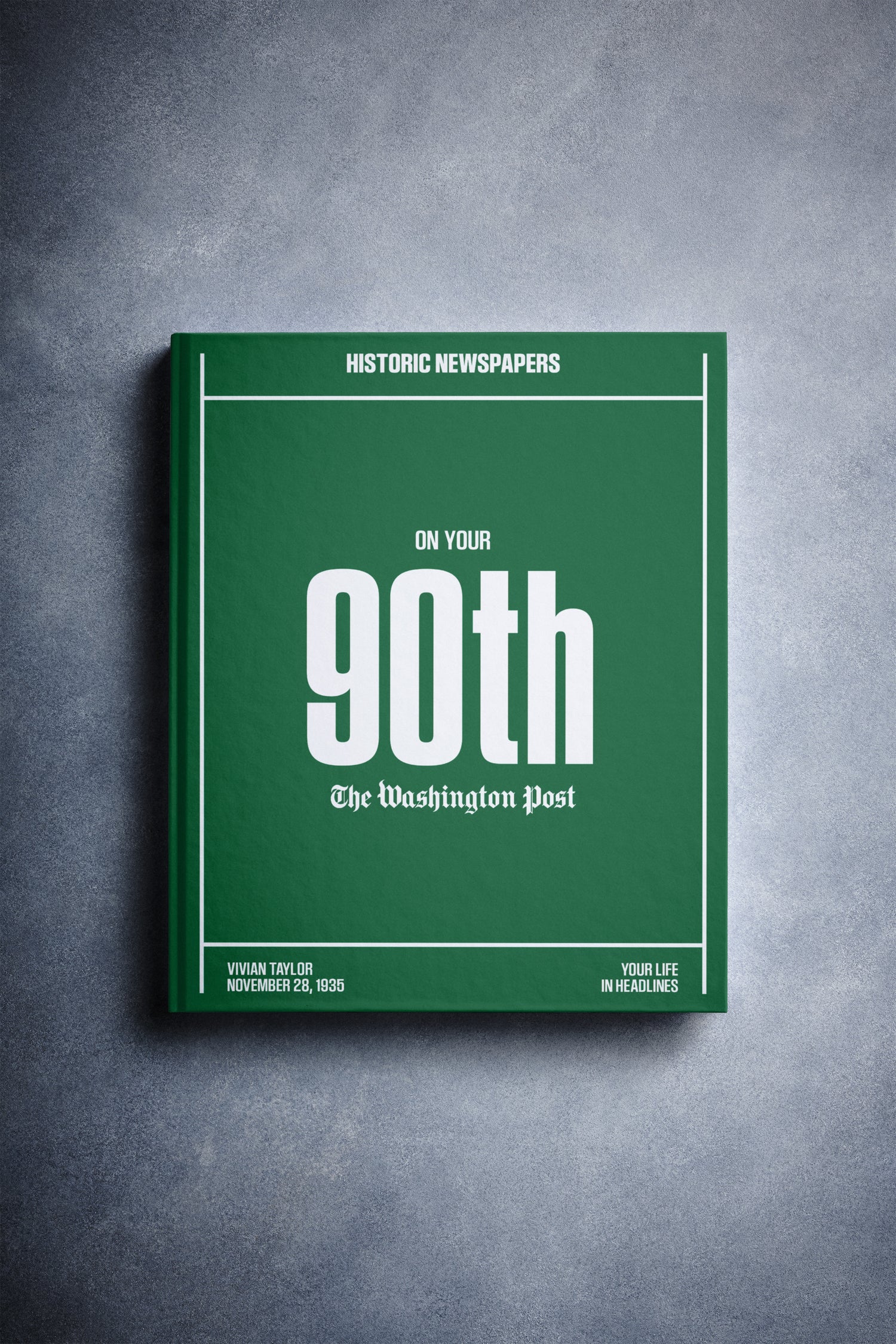 90th Milestone Birthday Newspaper Book Washington Post Edition